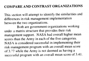 NASA versus Army: Free Capstone Project samples and Examples